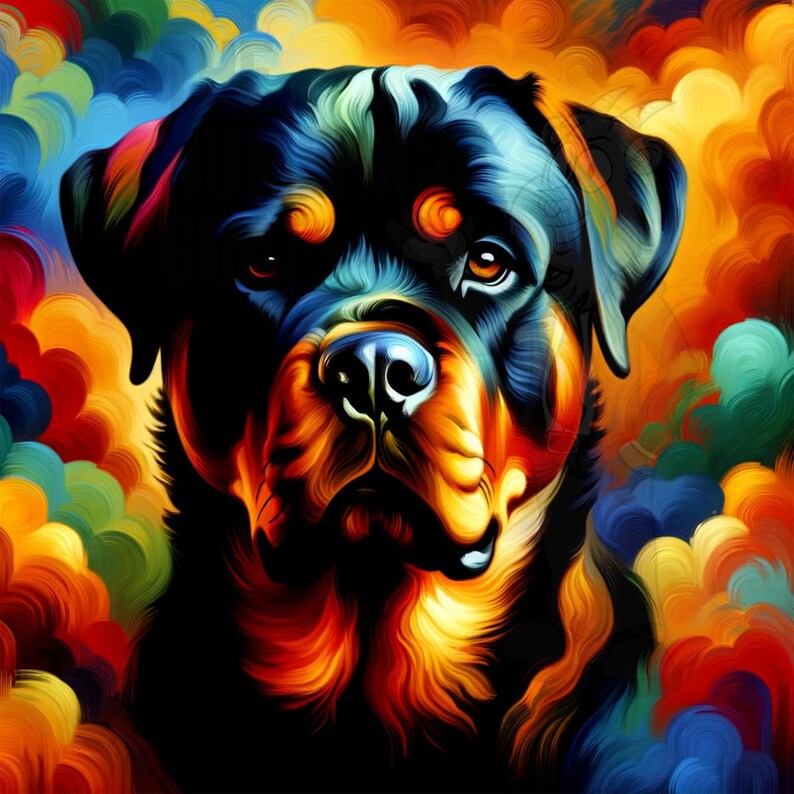 BUNDLE Vibrant Dog Art Collection Colorful Canine Prints Set, Diverse ...