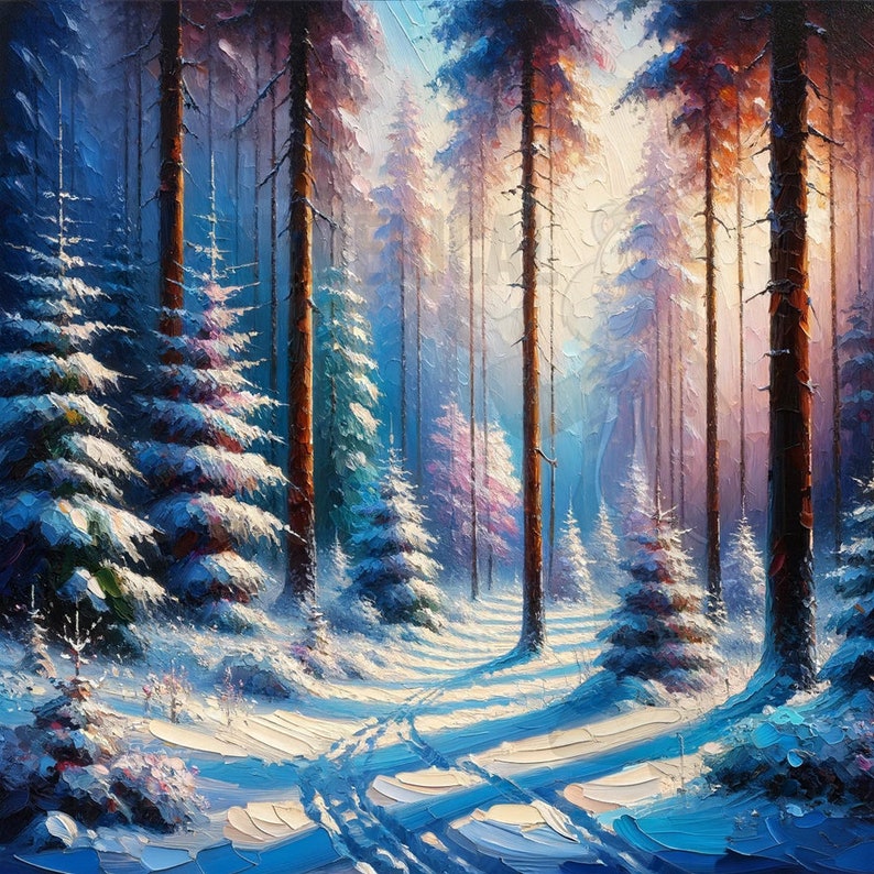 BUNDLE! Winter Wonderland Impasto Art Collection: Snow Villages, Frozen ...