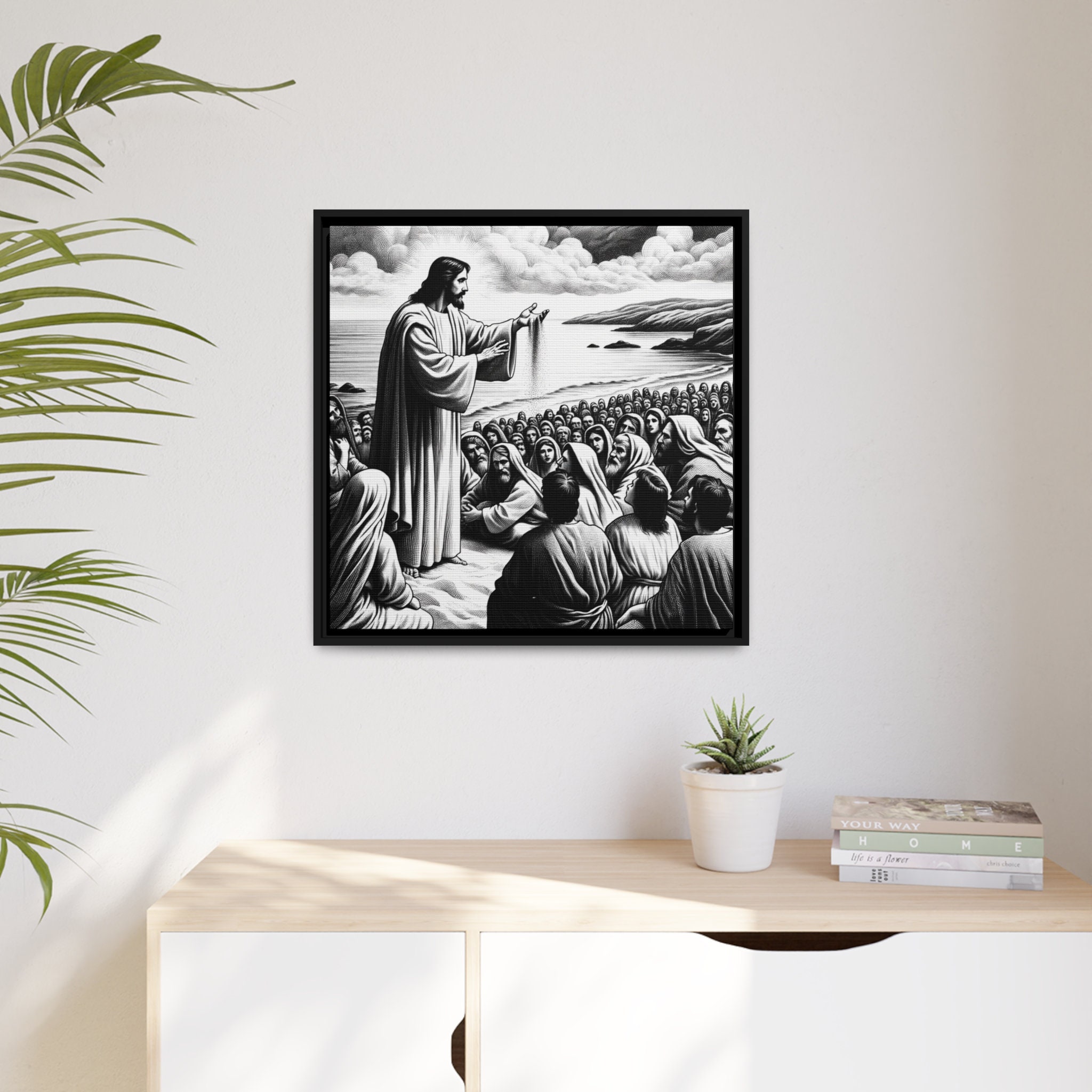 Jesus and the Wise and Foolish Builders Canvas Biblical Parable Art ...