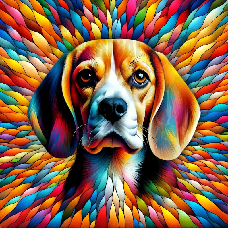 BUNDLE Vibrant Dog Art Collection Colorful Canine Prints Set, Diverse ...