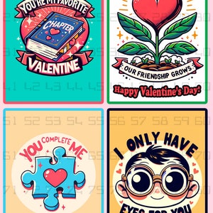 24x BUNDLE! Printable Valentine's Day Cards (2.5"x3.5") - Cute ...