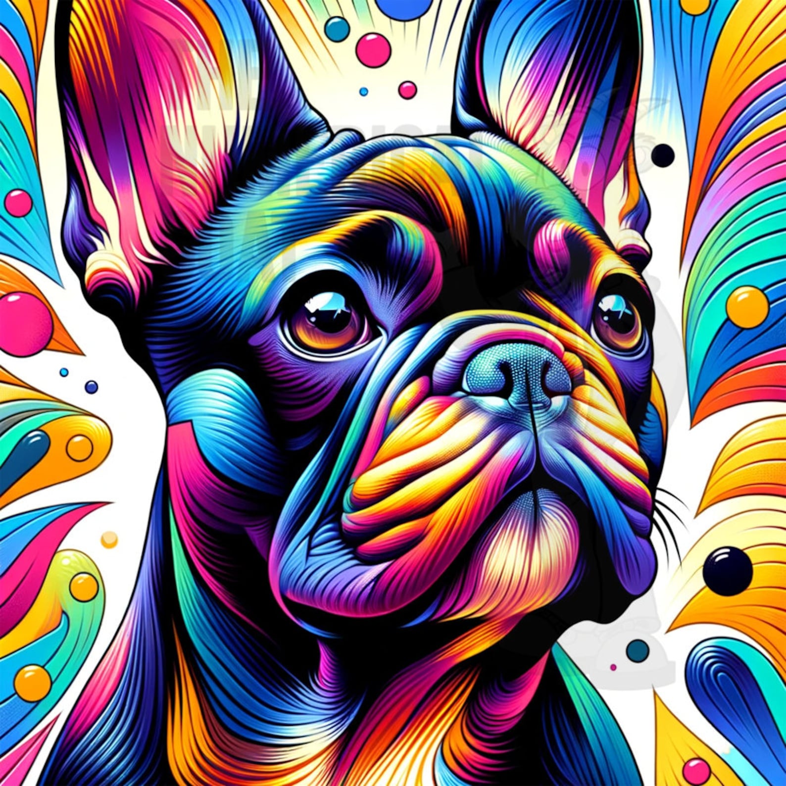 BUNDLE Vibrant Dog Art Collection Colorful Canine Prints Set, Diverse ...