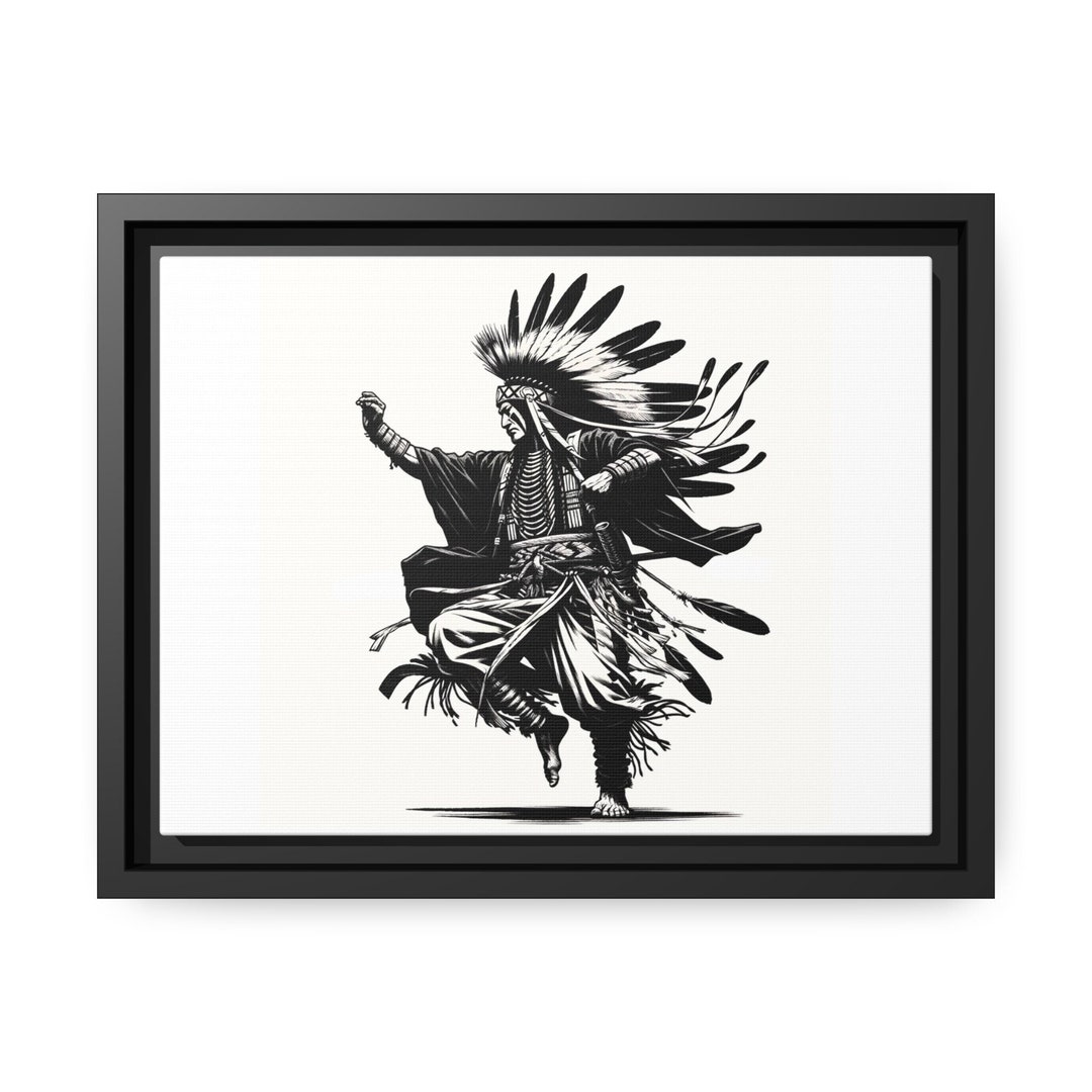 Spiritual Rhythms: Native American War Dance on 12x9 Matte Canvas With ...