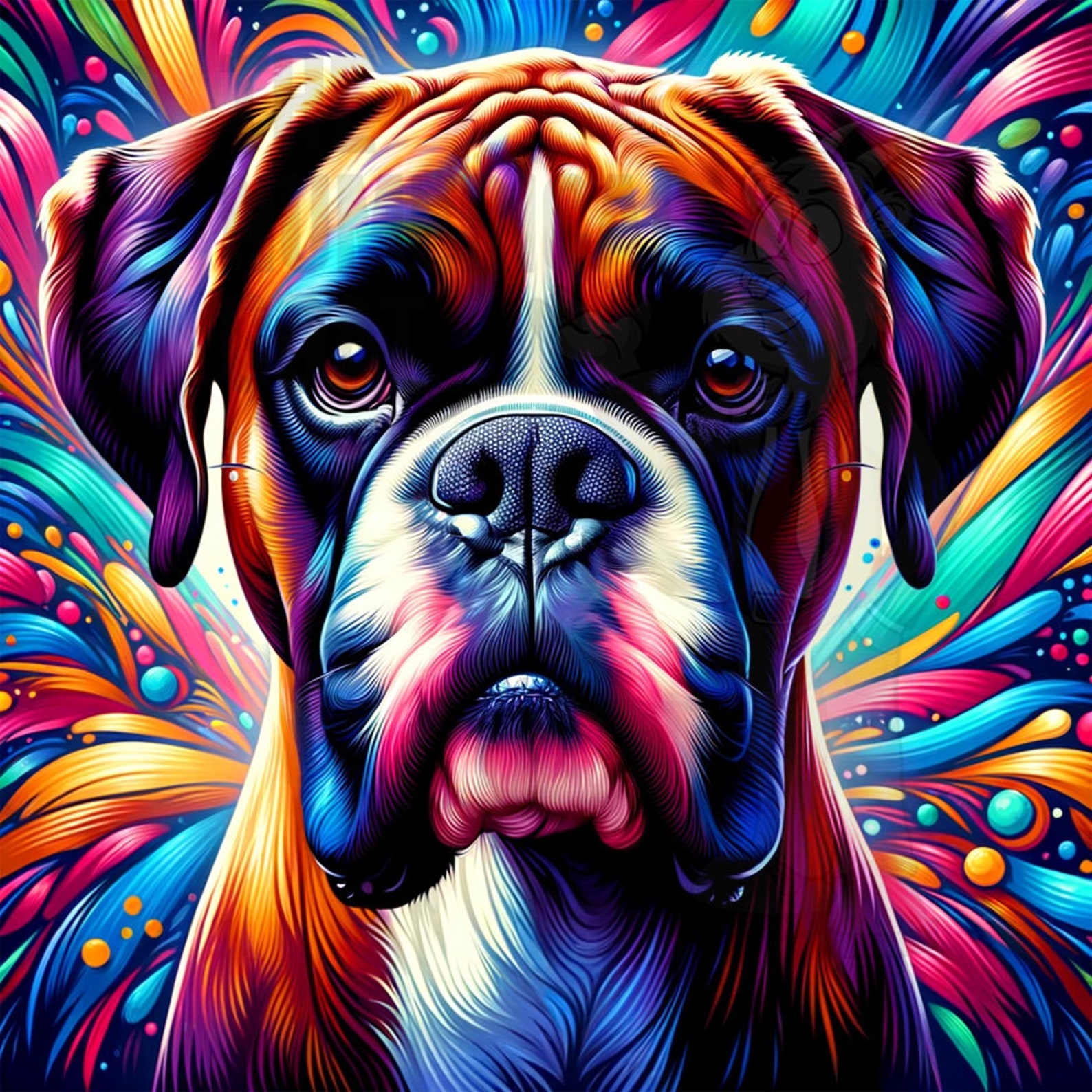 BUNDLE! Vibrant Dog Art Collection - Colorful Canine Prints Set ...