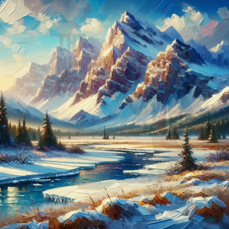 BUNDLE! Winter Wonderland Impasto Art Collection: Snow Villages, Frozen ...