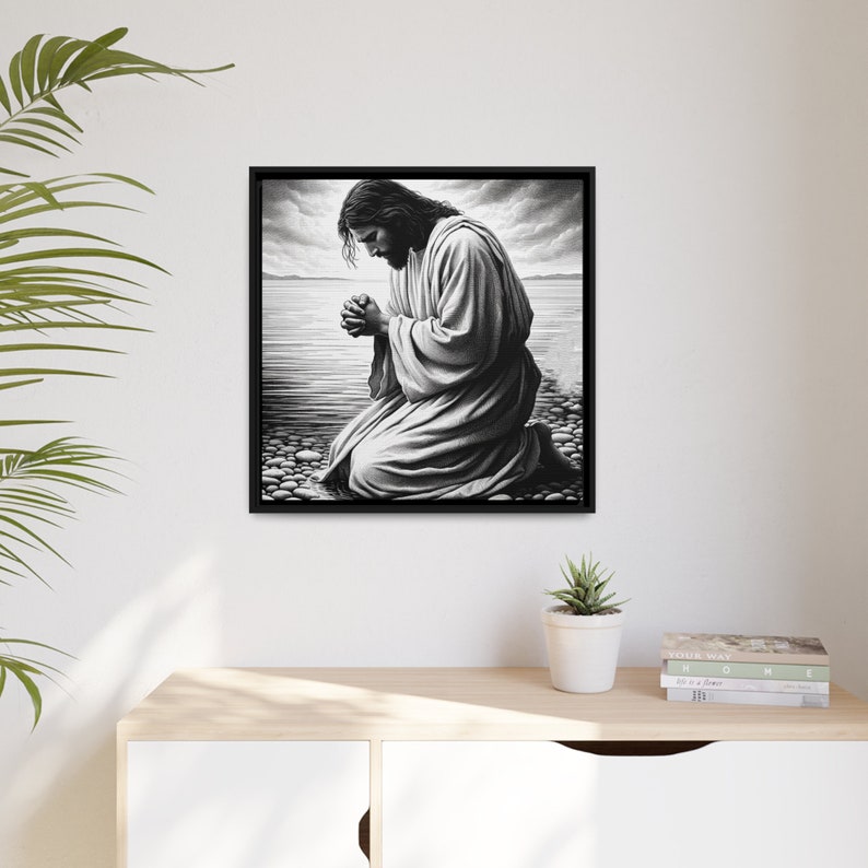 Divine Solitude: Jesus in Prayer on Coastal Rocks - Inspirational Beach ...