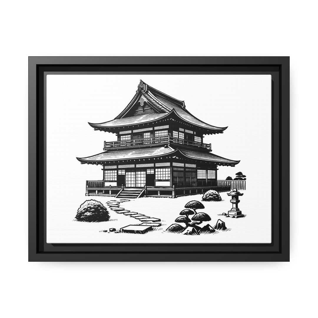 Elegance in Lines: Traditional Japanese Dwelling on Matte Canvas With ...