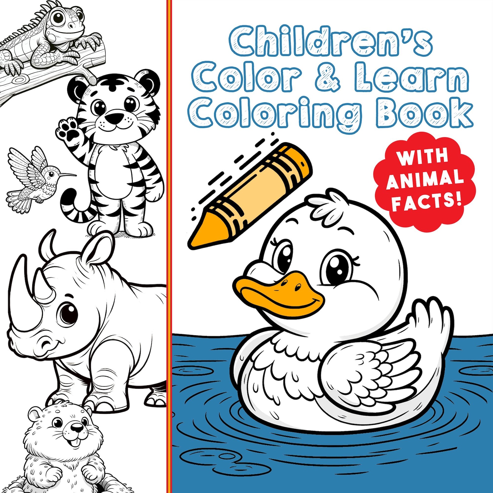 Premium Printable Digital File: Color and Learn With 50 Fun Animal ...