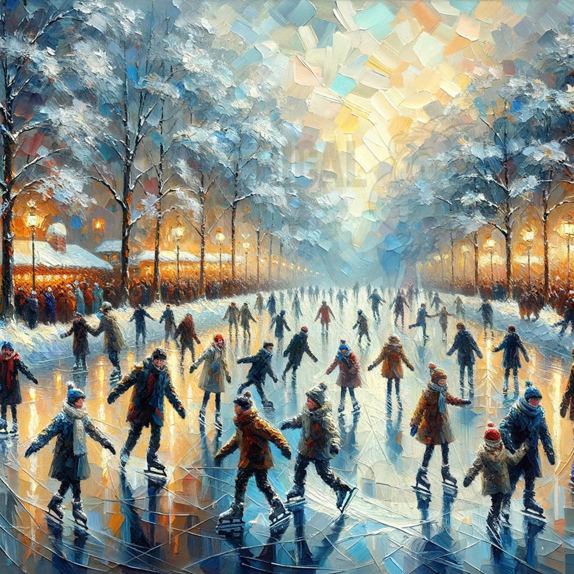 BUNDLE! Winter Wonderland Impasto Art Collection: Snow Villages, Frozen ...