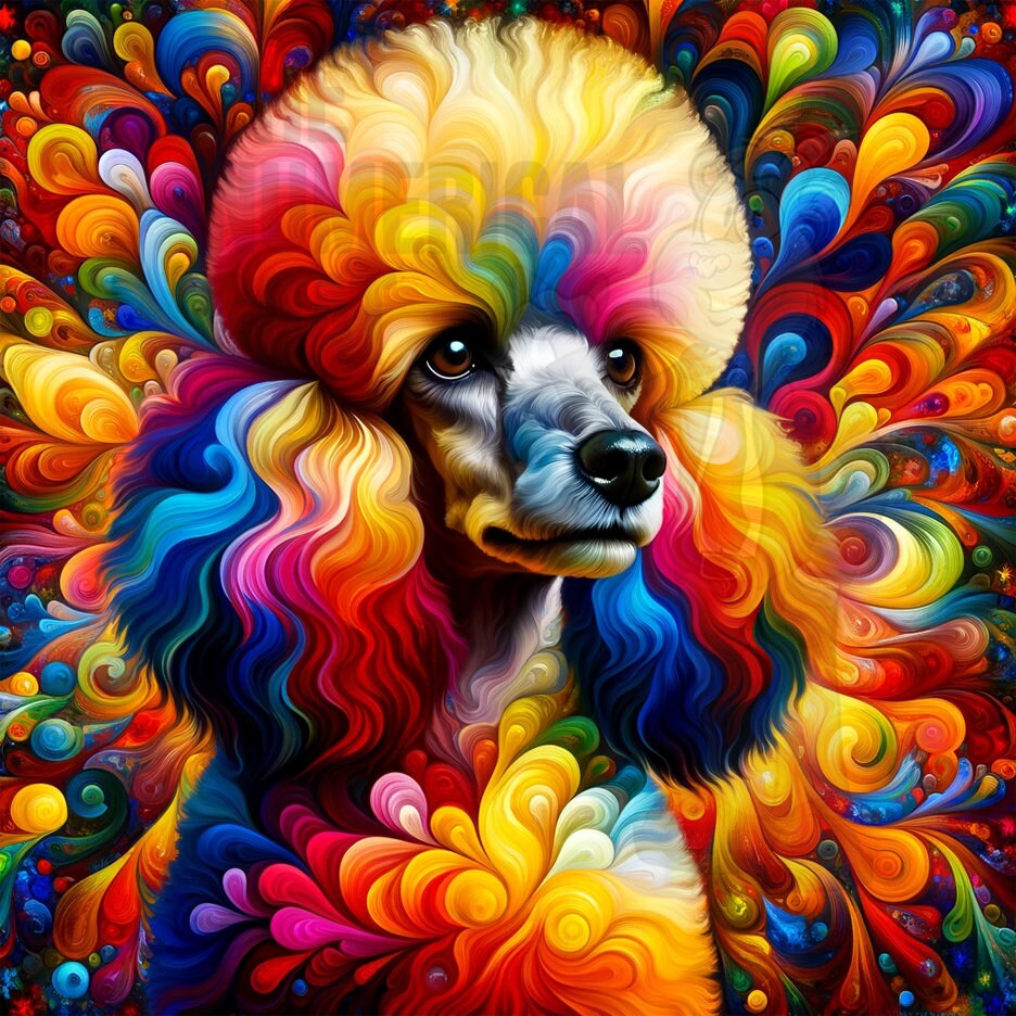 BUNDLE Vibrant Dog Art Collection Colorful Canine Prints Set, Diverse ...