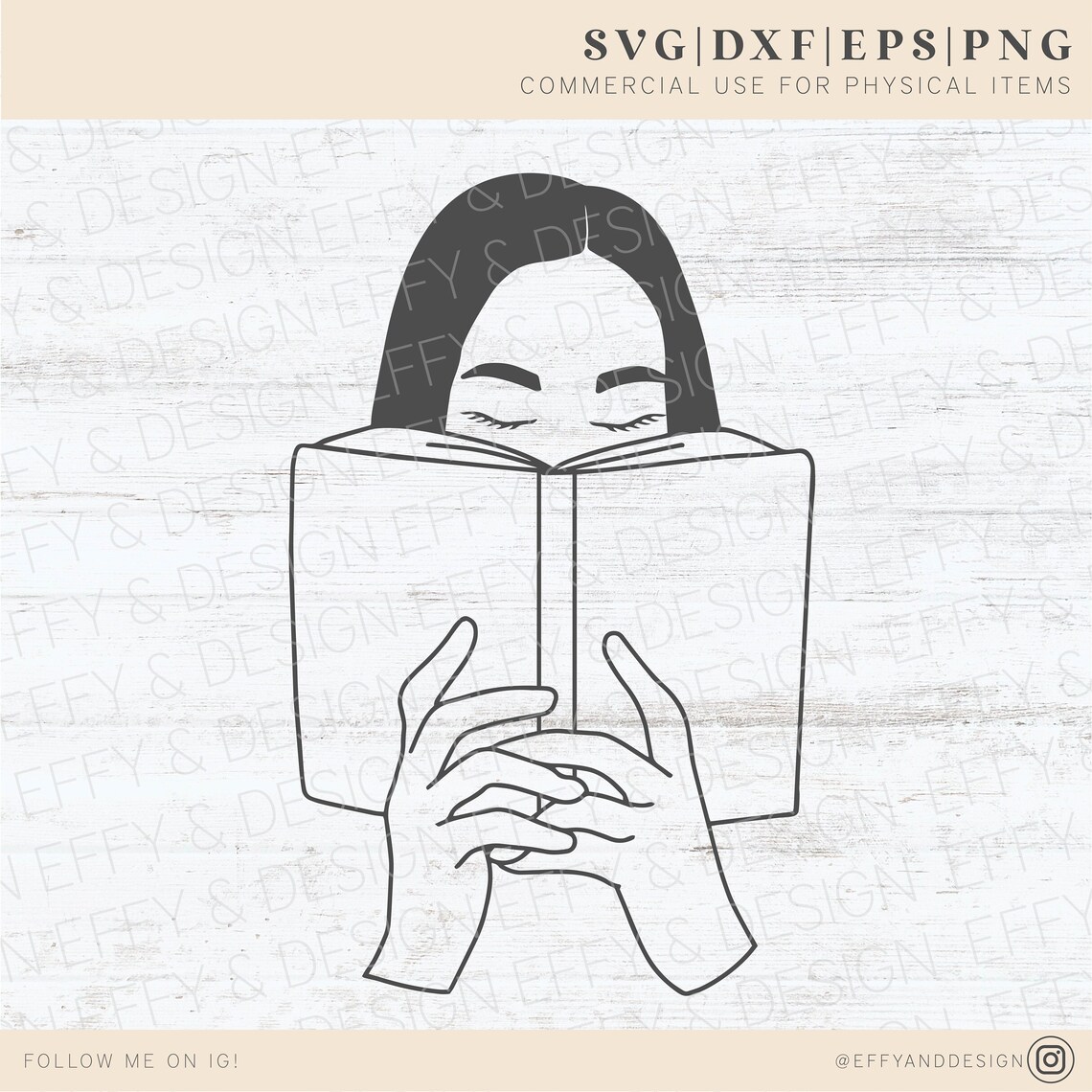 Hand Drawn Bookish Girl SVG Reader SVG Book Girl SVG - Etsy