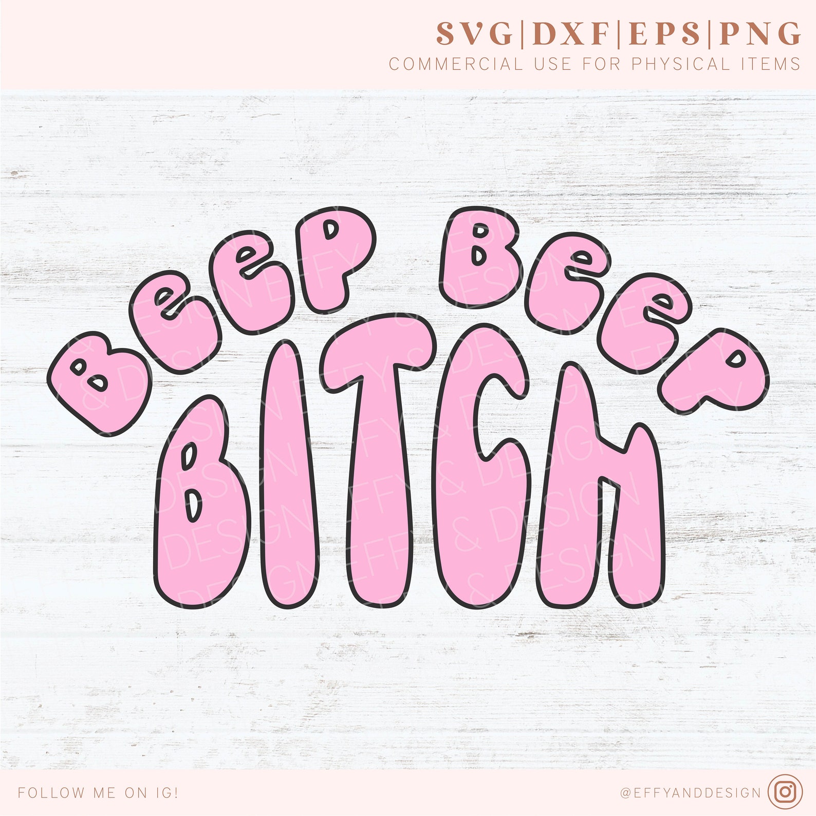 Beep Beep Bitch SVG Funny Car Decal SVG Bumper Sticker Decal Svg Cricut ...