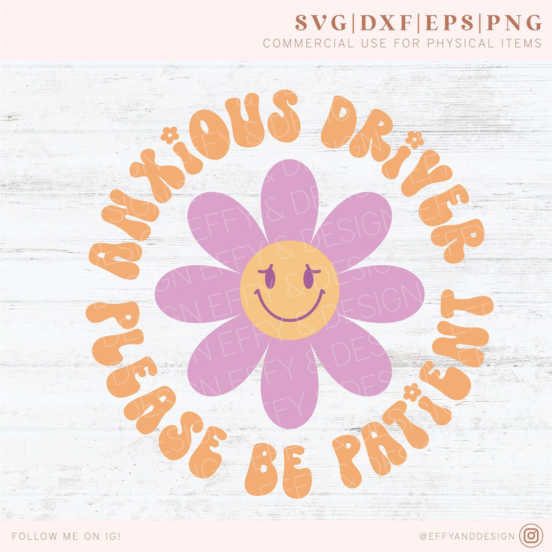 Anxious Driver SVG Please Be Kind SVG Car Decal SVG Bumper Sticker ...