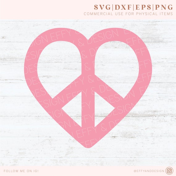 Heart Shaped Peace Sign Symbol SVG Cricut Cut File Cutting - Etsy