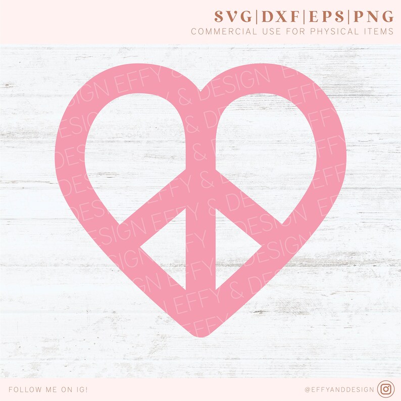 Heart Shaped Peace Sign Symbol SVG Cricut Cut File Cutting File Dxf - Etsy