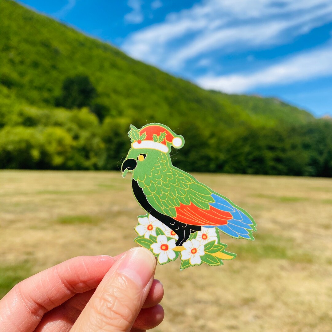 Sticker Christmas Kea Bird, Waterproof Sticker, New Zealand Sticker ...