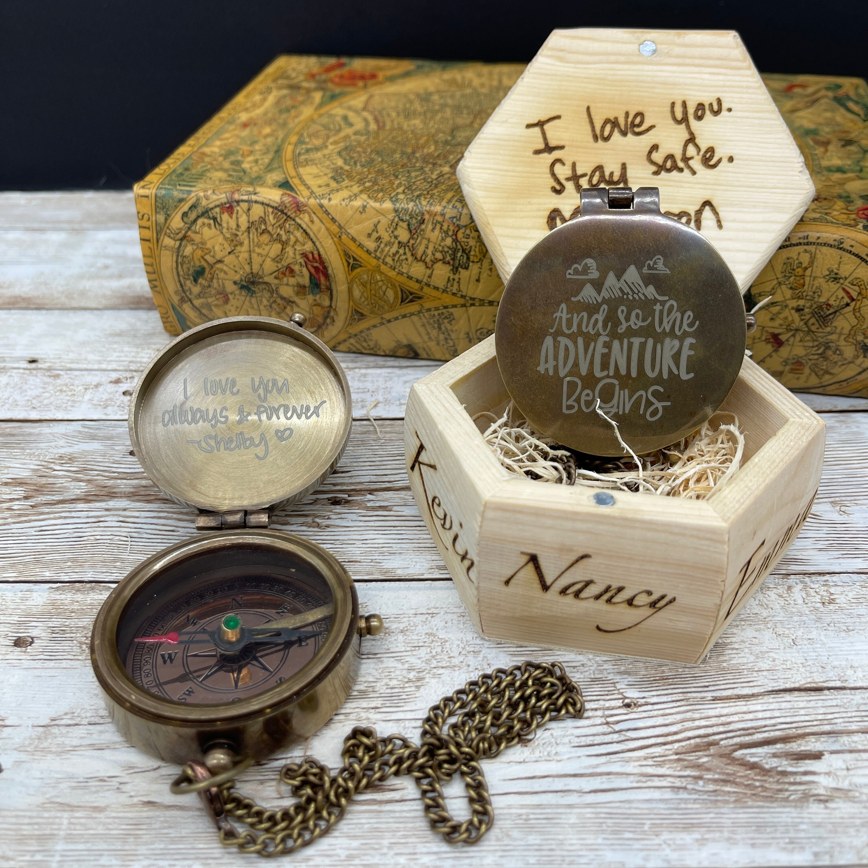 Custom Compass Functional Brass Compass Personalized - Etsy