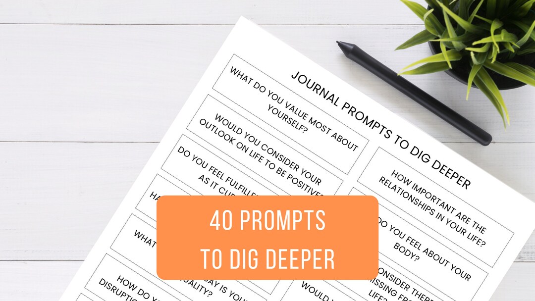 40 Journal Prompts to Dig Deeper Journal Prompts Writing Prompts Mental ...