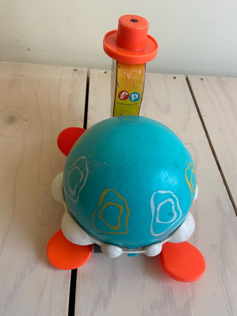 Jufhamvintage- Vintage 1962 Fisher Price Tiptoe Turtle Pull Toy - Etsy
