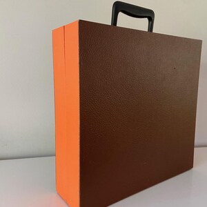 Jufhamvintage Vintage Orange and Brown Record Case Vinyl Record Storage ...