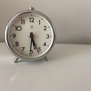 Jufhamvintage 70s Mechanical Metal Alarm Clock Hema Holland Design ...