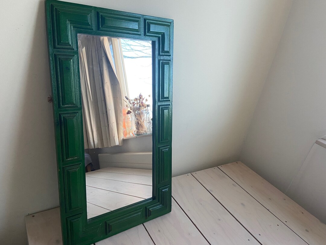 Jufhamvintage Vintage Mirror 60s Stylish Wooden Wall Mirror Groovy ...