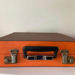 Jufhamvintage Vintage Orange and Brown Record Case Vinyl Record Storage ...