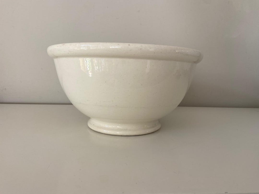 Jufhamvintage Vintage Dutch Batter Bowl Large White Ceramic Bowl ...
