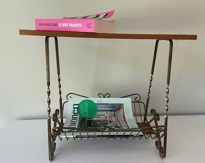 Jufhamvintage- 1950s Reading Table- Vintage Newspaper Rack- Side Table ...