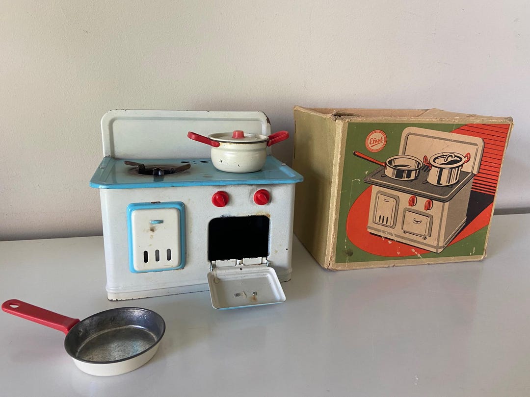 Jufhamvintage- Vintage Toy Kitchen Stove Top and Oven- Efzet Metal Toy ...