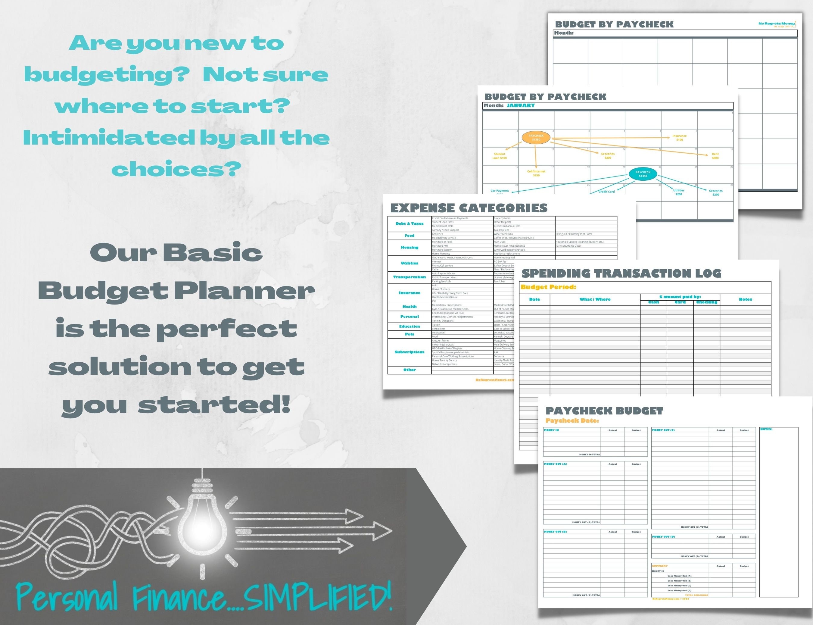 BASIC BUDGET PLANNER | Beginner Budget Planner | Budget Essentials ...