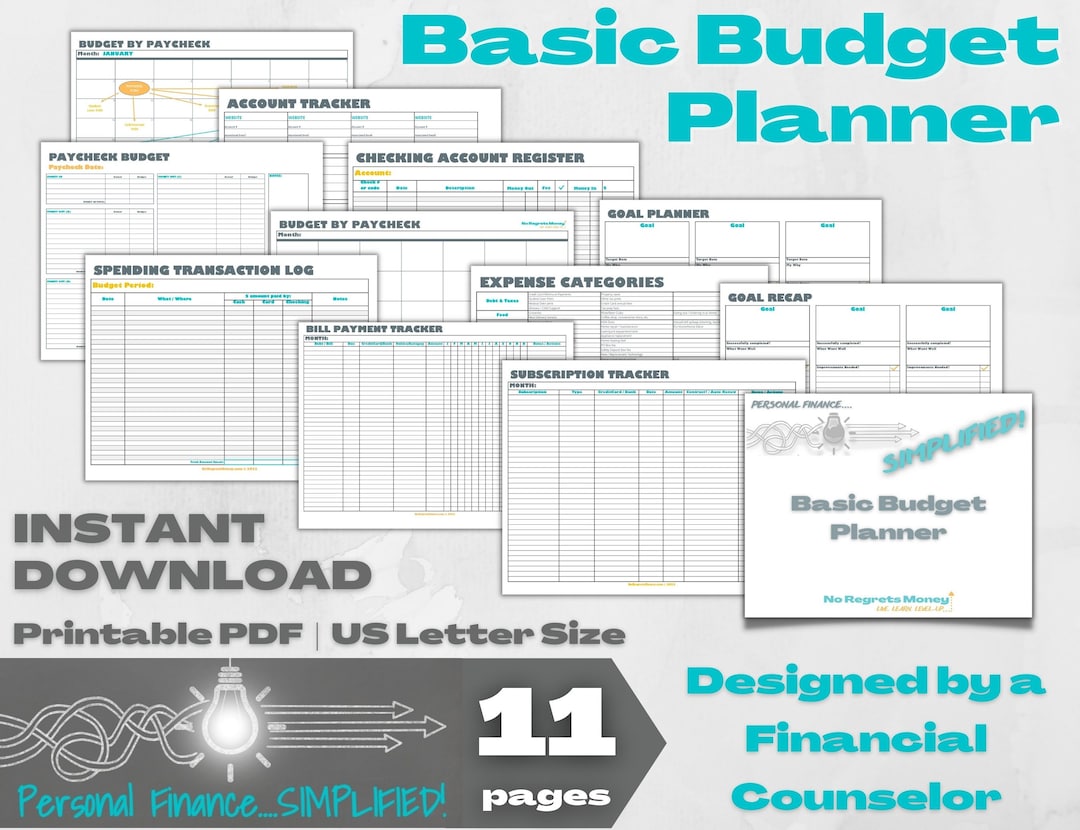 BASIC BUDGET PLANNER | Beginner Budget Planner | Budget Essentials ...