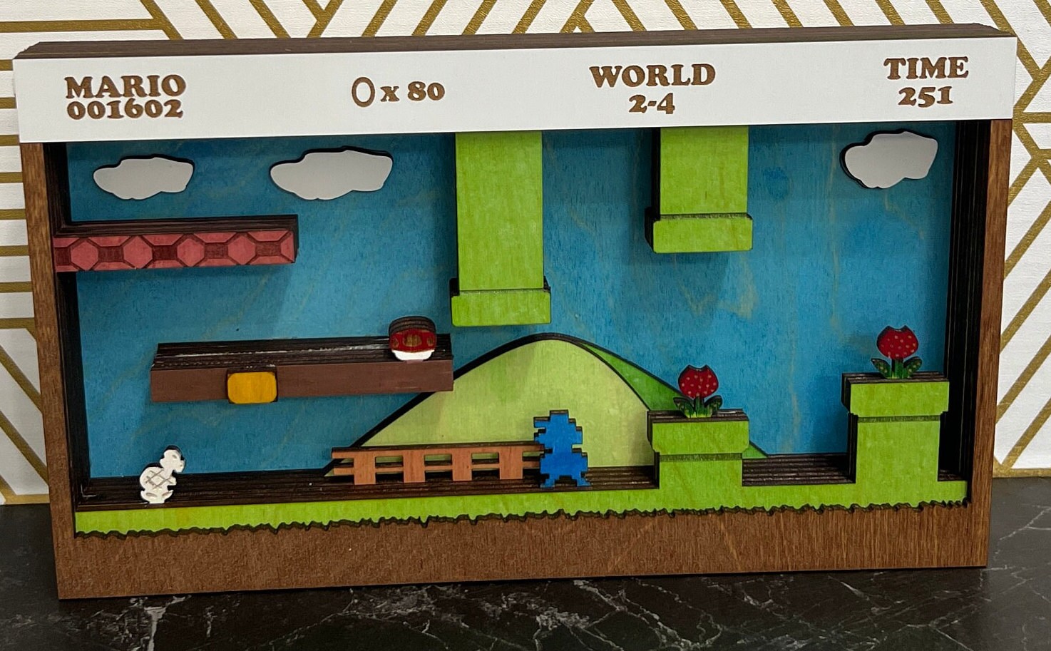 Super Mario Layered Wood | 3D Video Game Art | Nintendo Vintage Game ...
