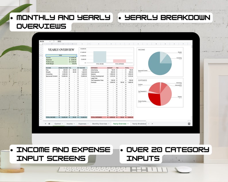 Small Business Bookkeeping Spreadsheet | Easy-to-use Financial Tracker ...