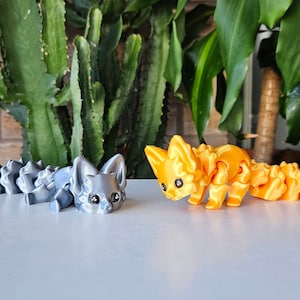 Cute Flexible Articulating Fox Fidget Toy 3D Printed Figurine Perfect ...