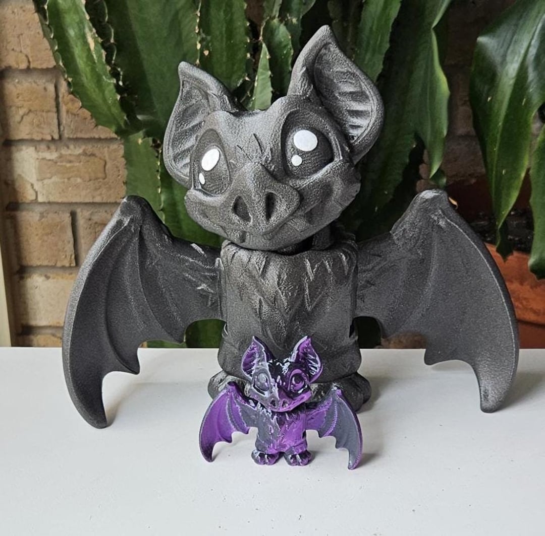 Spooky Cute Bat Fidget 3D Printed Articulating Halloween Bat Spooky ...