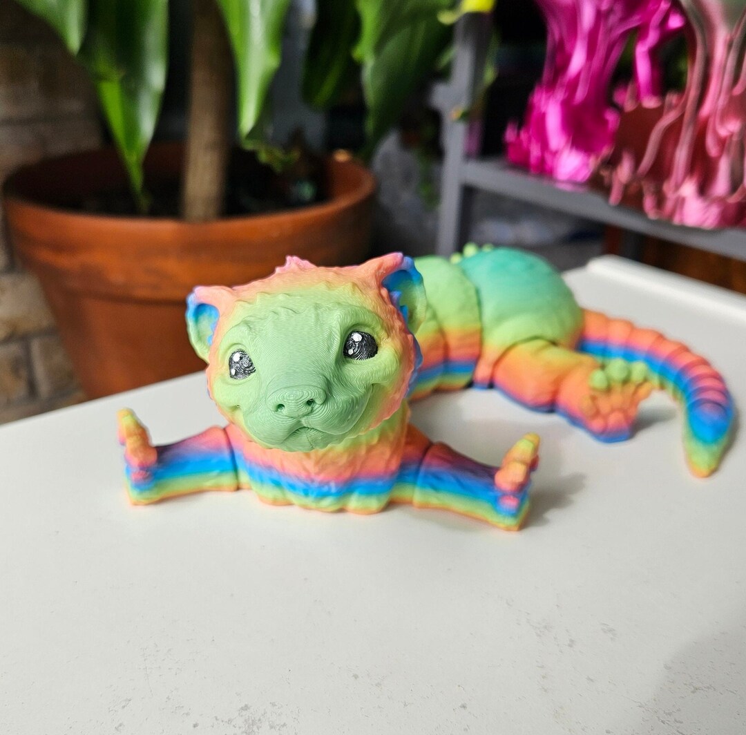 Cute Life-size 3D Printed Ferret Flexi Toy Articulated Realistic Animal ...