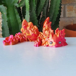 Articulated Axolotl Dragon 3D Printed Winged Fidget Toy, Flexi Design a ...