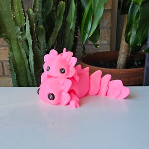 Cute 3D Printed Axolotl Fidget Toy Flexible Articulating Sensory Pet ...