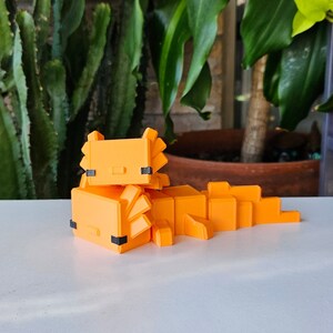 Unique 8-bit Axolotl Gift Articulating and Flexible 3D Printed Fidget ...