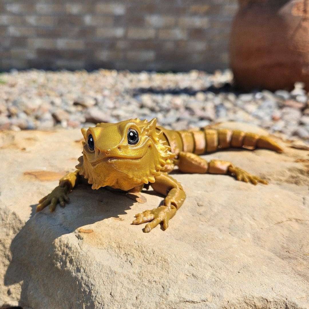 3D Printed Bearded Dragon Toy – Realistic Articulated Flexi Lizard ...