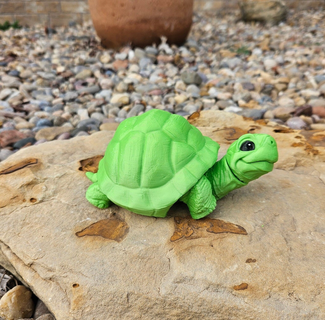 3D Printed Tortoise Fidget Toy Flexible Articulating Sensory Pet Turtle ...