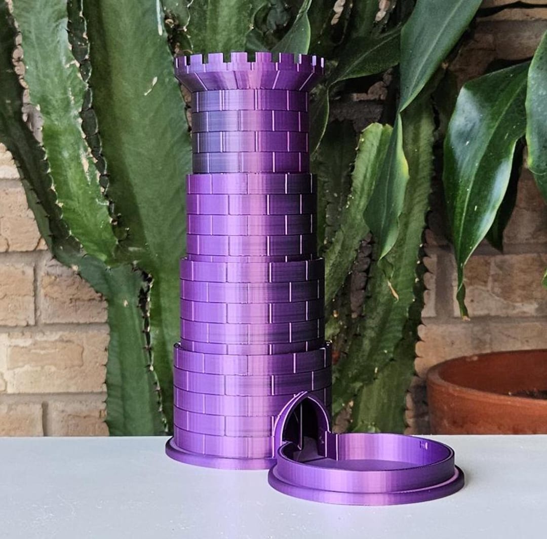 3D Printed Foldable Dice Tower With Tray - Portable Dnd TTRPG Roller - Etsy