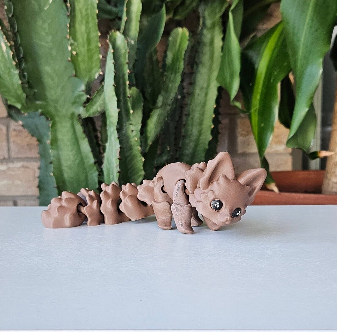 Cute Flexible Articulating Fox Fidget Toy 3D Printed Figurine Perfect ...