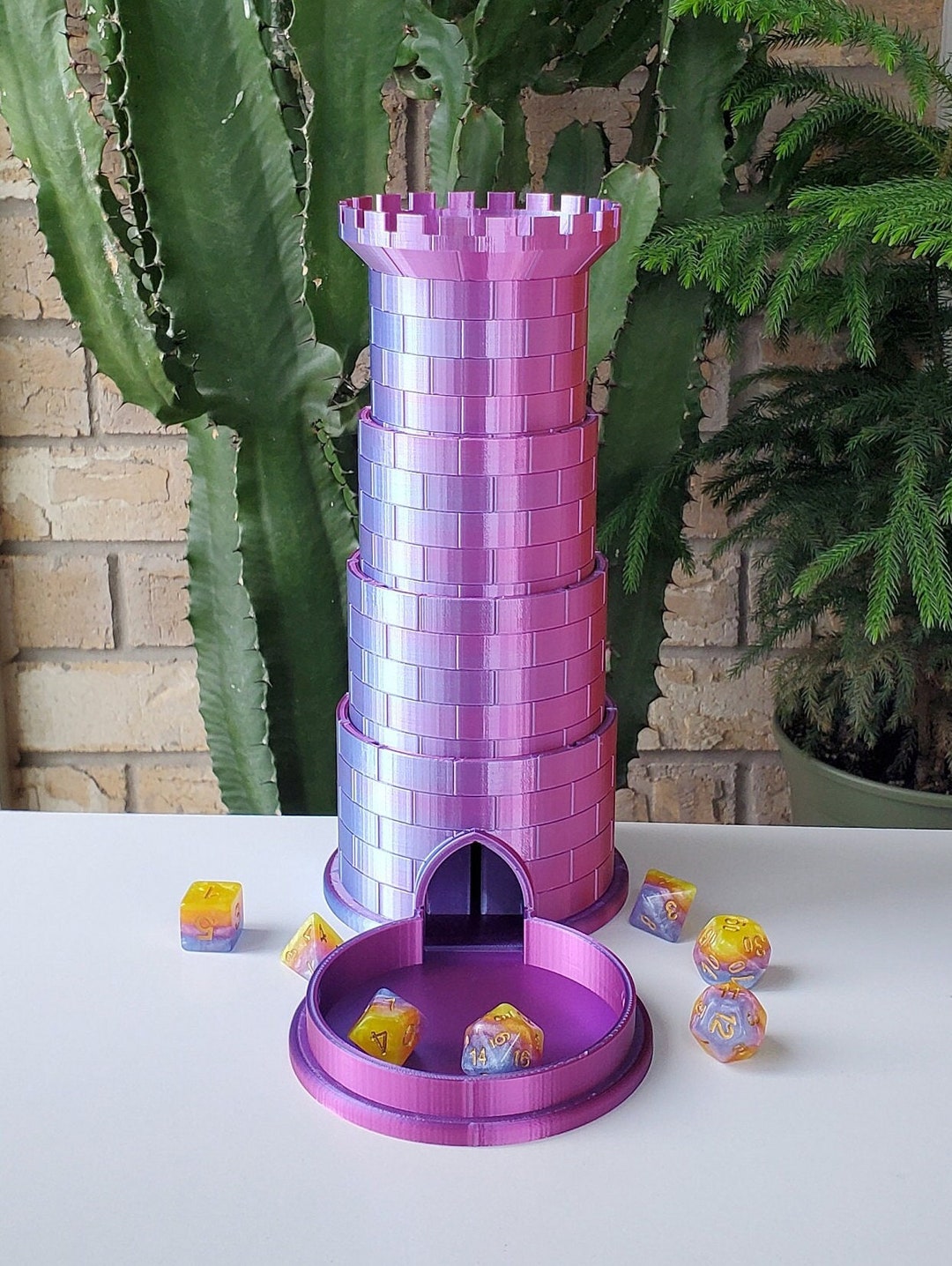 3D Printed Foldable Dice Tower With Tray Collapsible Dungeons & Dragons ...