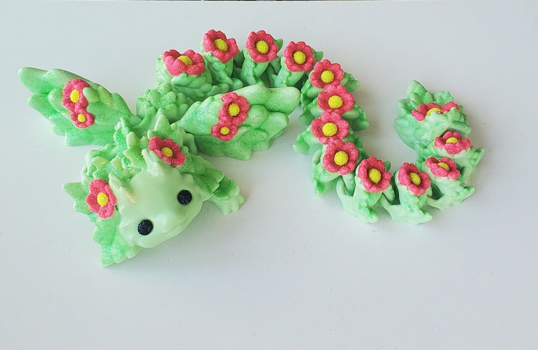 Large Articulated 3D Print Winged Axolotl Dragon Unique 3D Printed ...