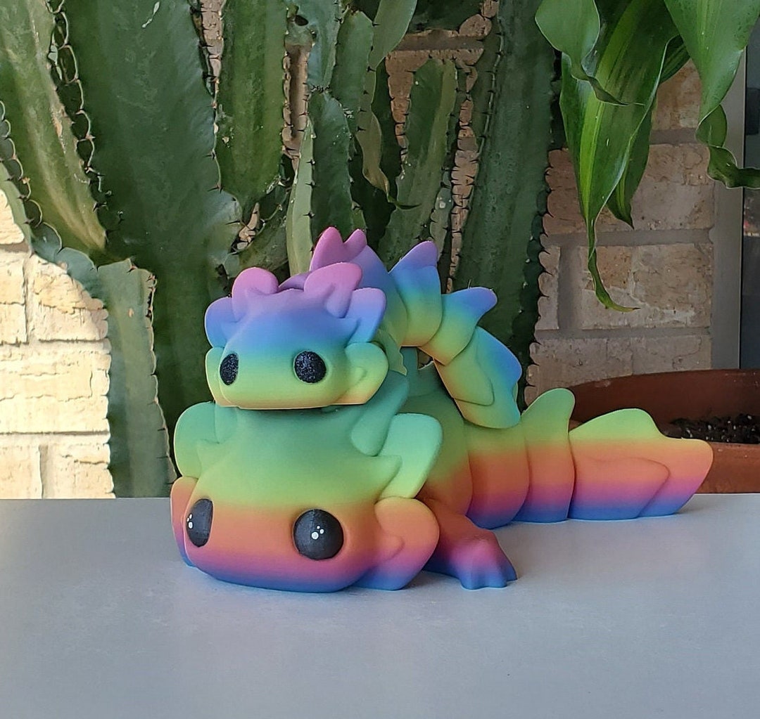 Cute 3D Printed Axolotl Fidget Toy Flexible Articulating Sensory Pet ...