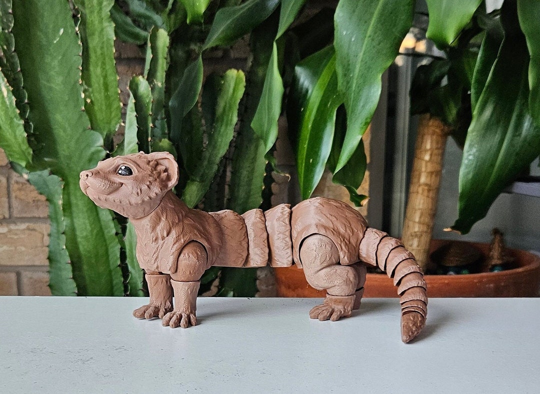 Cute Life-size 3D Printed Ferret Flexi Toy Articulated Realistic Animal ...