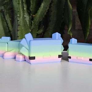 Unique 8-bit Axolotl Gift Articulating and Flexible 3D Printed Fidget ...