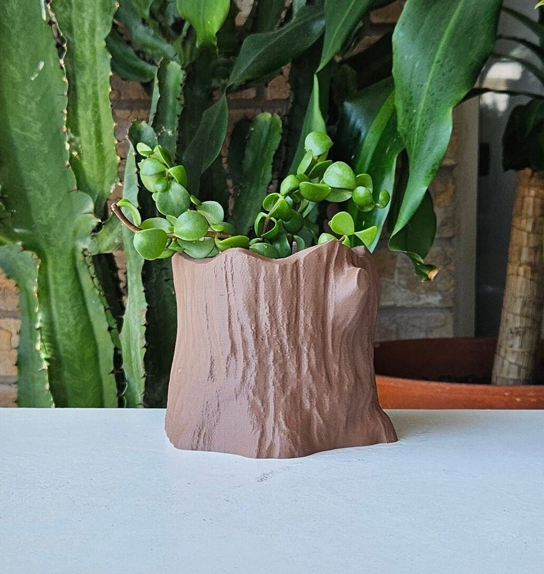 Unique Tree Trunk Planter 3D Printed Artificial Driftwood Tree Stump ...
